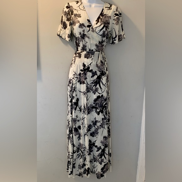 Aakaa | Dresses | Aakaa Floral Maxi Wrap Dress Worn Time | Poshmark